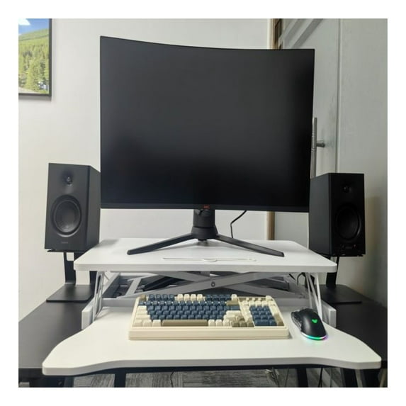 32 Inch Desk Converter Height Adjustable, Sit to Stand Riser for Dual ...