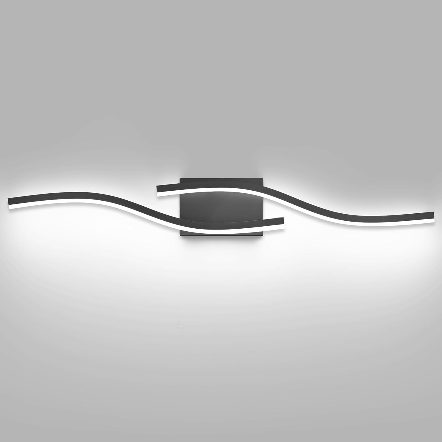 32 Inch Dimmable Black LED Bathroom Light Fixtures over Mirror Modern ...