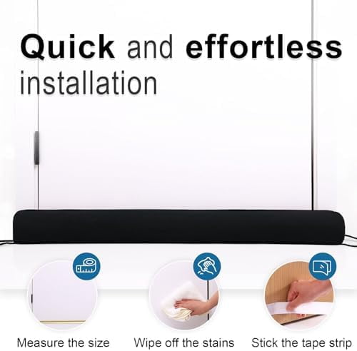 32 Inch Door Draft Stopper, Blocks Hot Cold Air with Removable Washable ...