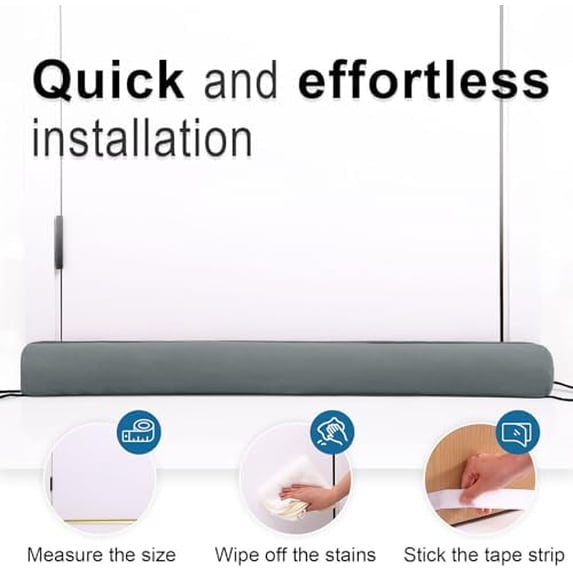 32 Inch Door Draft Stopper, Blocks Hot Cold Air with Removable Washable ...