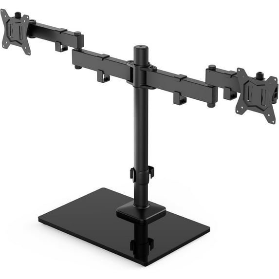 Freestanding Dual Monitor Stand, 32 Inch Dual Monitor Mount for 2 ...