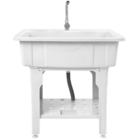 32 Inch Freestanding Plastic Laundry Sink, Utility Sink Laundry Tub ...