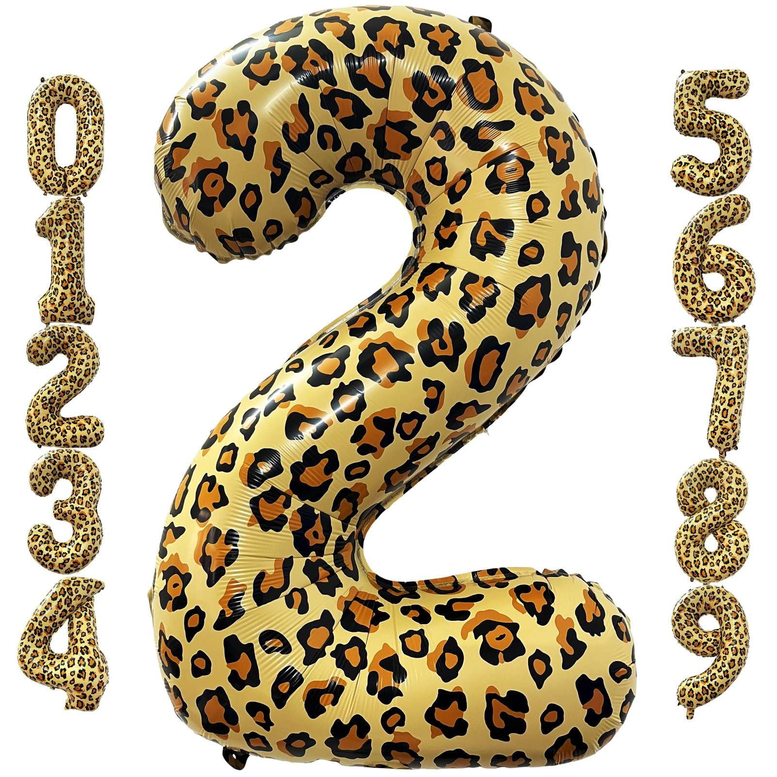 32 Inch Gold Leopard CM31 Number 2 Balloon Large Size Jumbo Digit Print ...