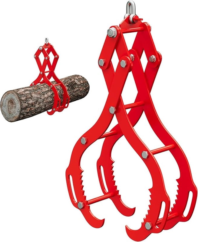 32 Inch Log Lifting Tongs,4 Serrated Claw Hook Log Tongs,Heavy Duty ...