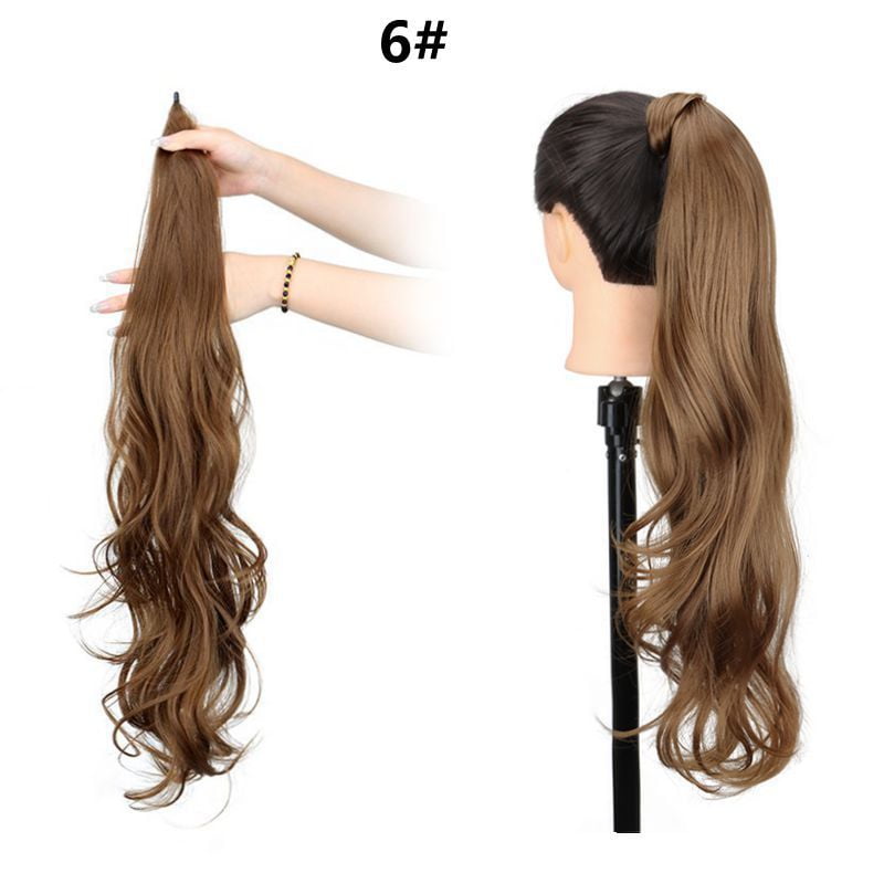 32 Inch Long Body Ponytail hair Extension Synthetic Heat Resistant Wrap ...