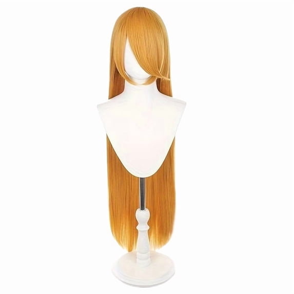 32-Inch Long Straight Synthetic Hair Wig with Bangs for Cosplay and ...