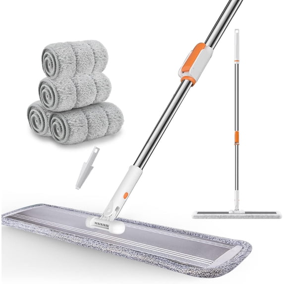 32-Inch Microfiber Flat Mop for Floor Cleaning - Commercial Wide Mop ...