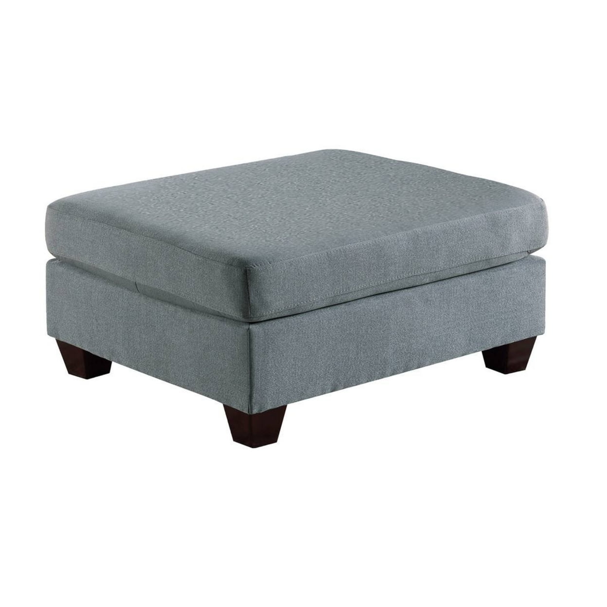 32 Inch Modern Square Ottoman with Plush Foam Seating Gray Linen Fabric ...