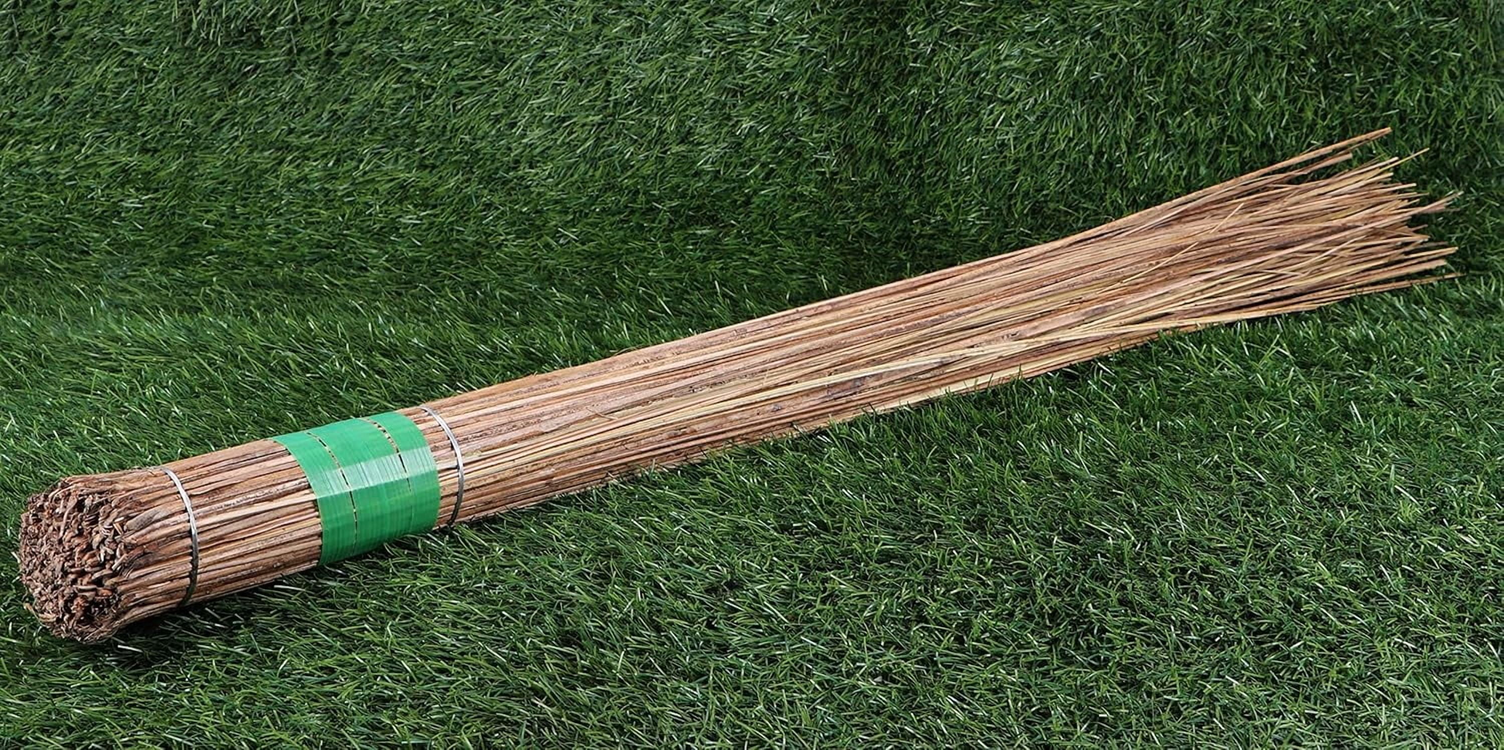 32 Inch Natural Leaf Broom Set - Sturdy Outdoor Heavy Duty Broom for ...