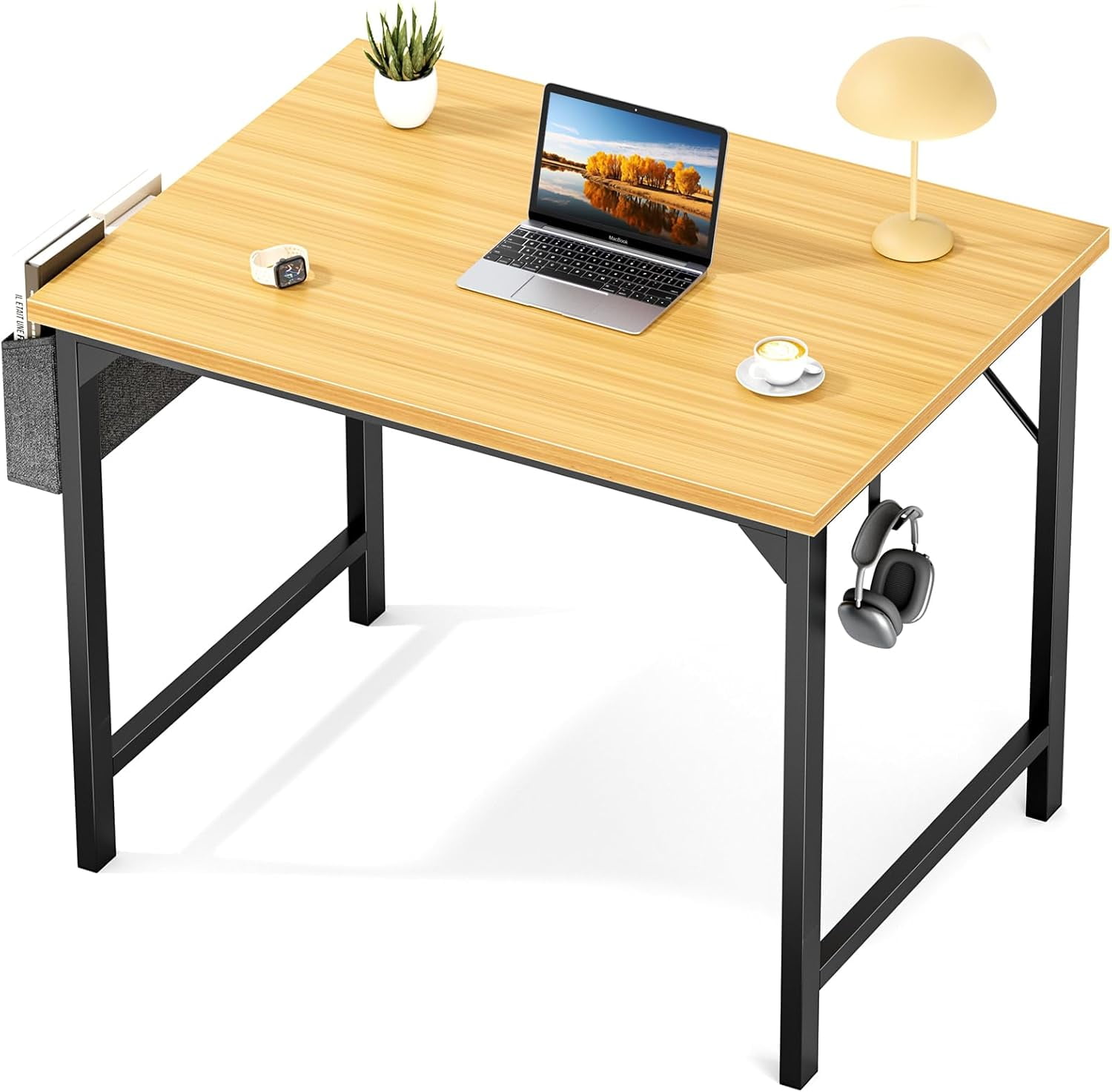 32 Inch Office Desk Small Computer Work Table with Storage Bag ...