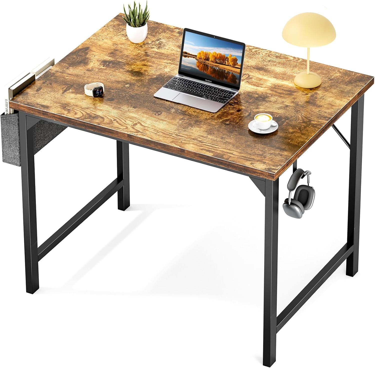 32 Inch Office Desk Small Computer Work Table with Storage Bag ...