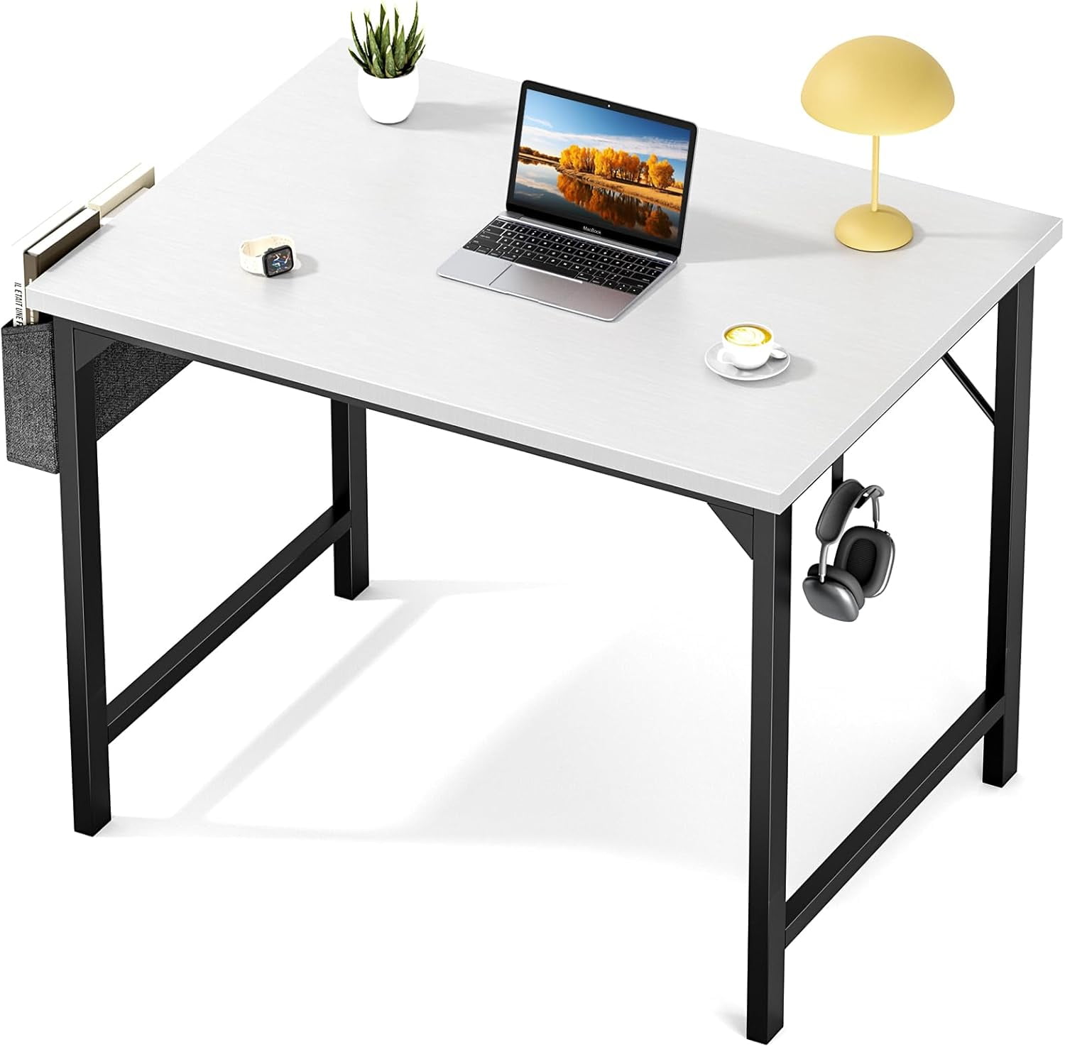 32 Inch Office Desk Small Computer Work Table with Storage Bag ...