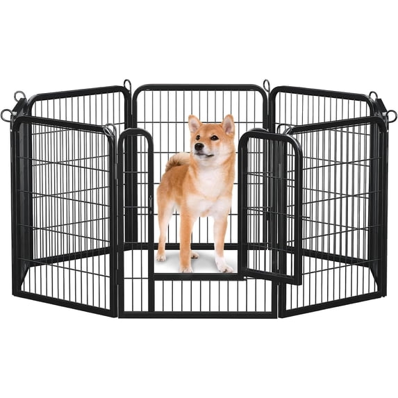 32 Inch Playpen - 8 Panels Metal Exercise Pen for Small-Medium Dogs ...