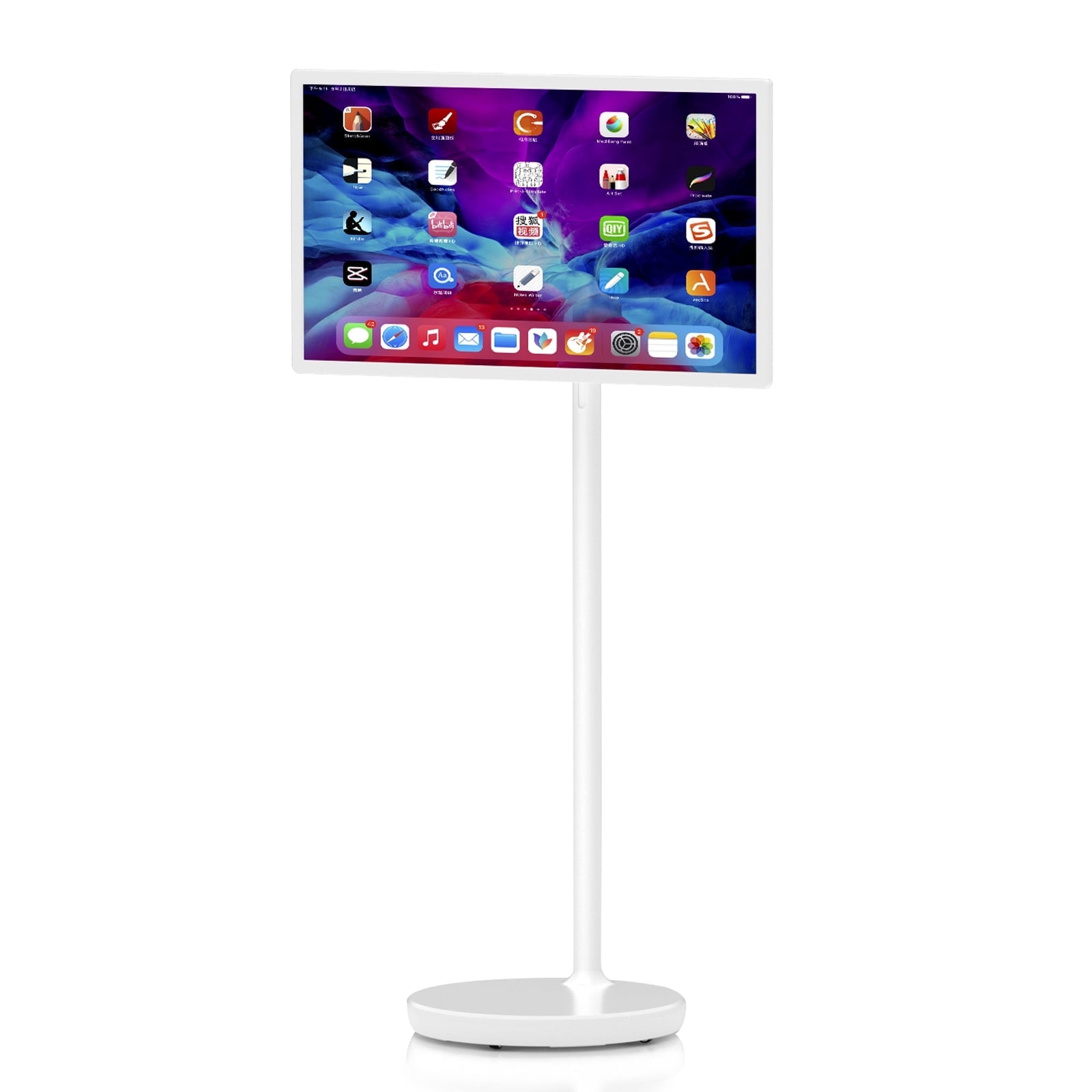 32-Inch Portable Smart Touch Screen TV on Wheels, 1080P Full HD ...