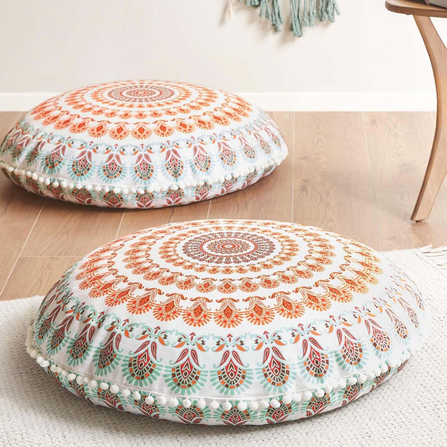 32 Inch Round Floor Pillow, Large Meditation Pouf Cushion , Memory Foam ...