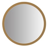 The Urban Port 32 Inch Round Wooden Frame Floating Wall Beveled Mirror ...