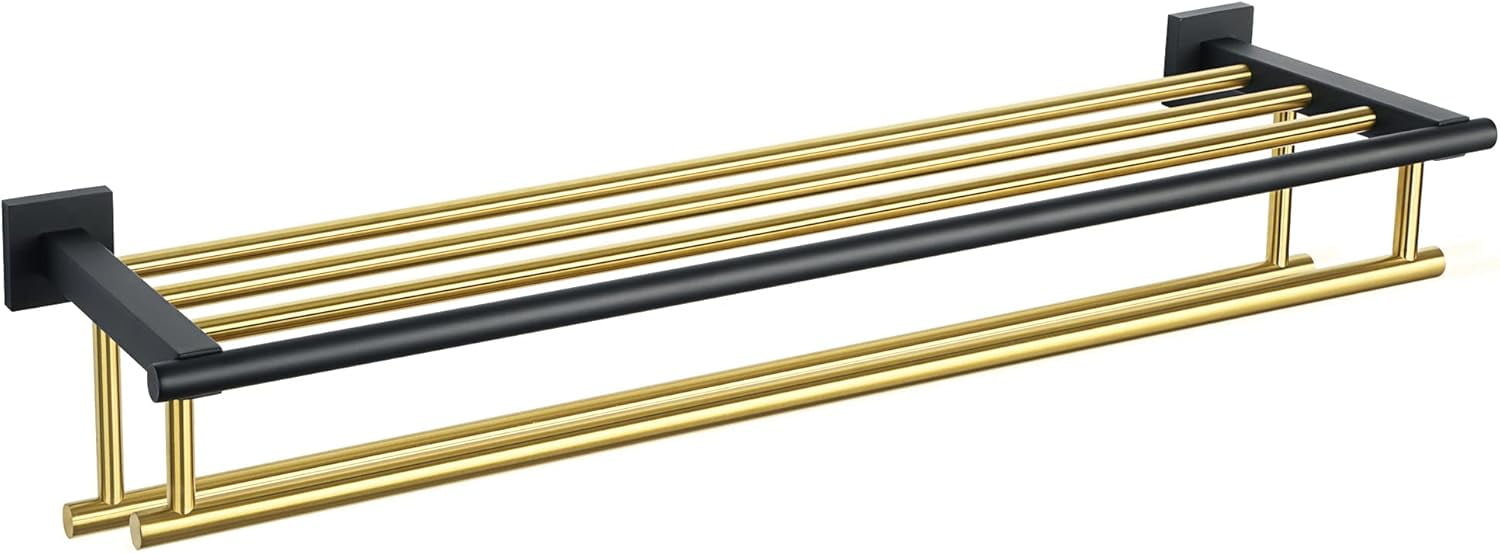 32 Inch SUS 304 Stainless Steel Double Bars Wall Mount Towel Rack for ...