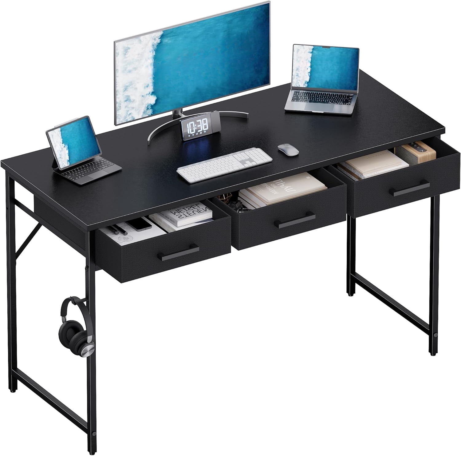 32 Inch Small Computer Desk with 2 Drawers for Bedroom Study Writing ...