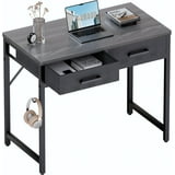 32 Inch Small Computer Desk with 2 Drawers for Bedroom Study Writing ...