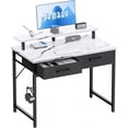 32 Inch Small Computer Desk with Monitor Stand Home Office Desks with 2 ...
