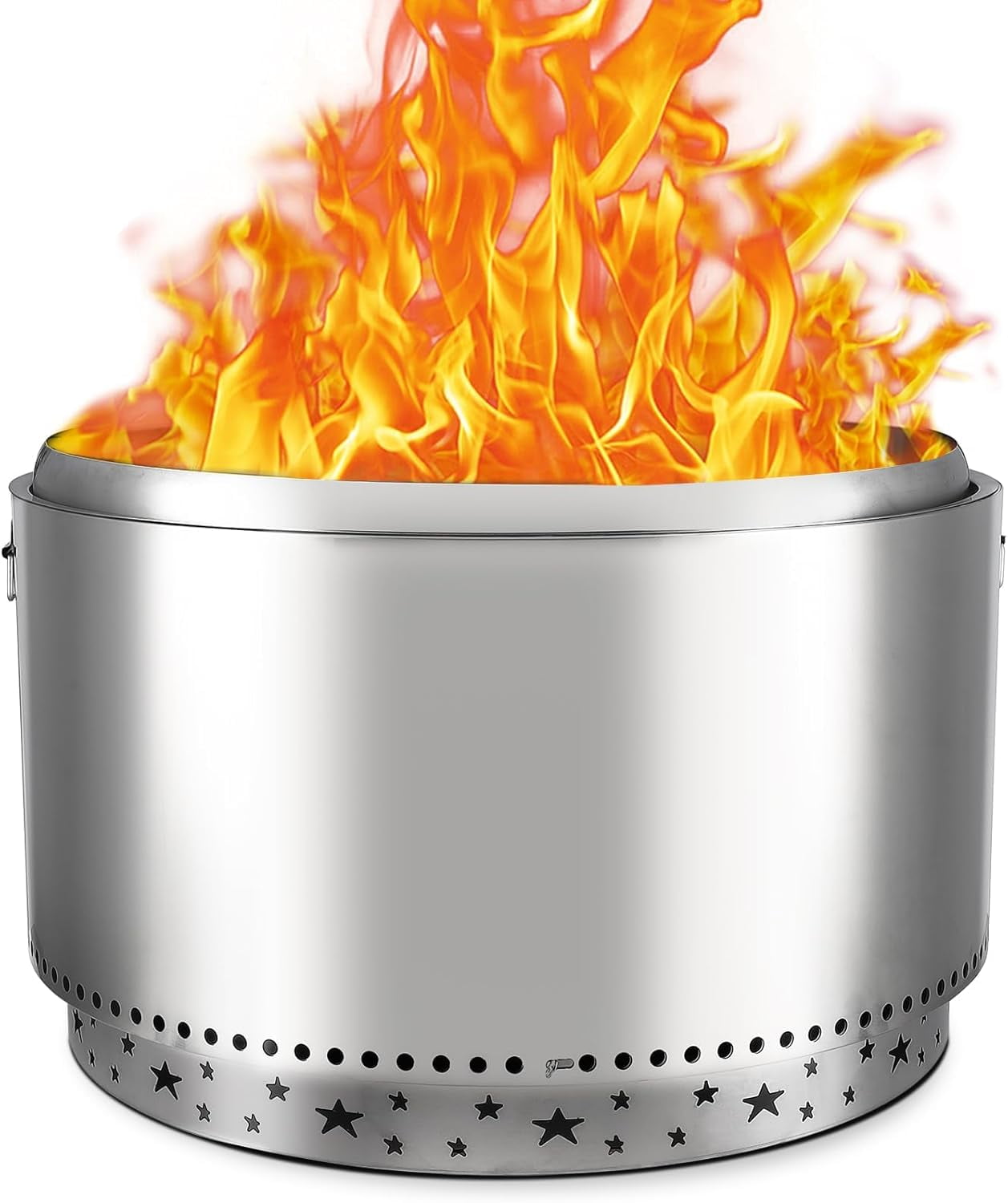 32 Inch Smokeless Fire Pit with 360° Heat & Adjustable Airflow, 304 ...