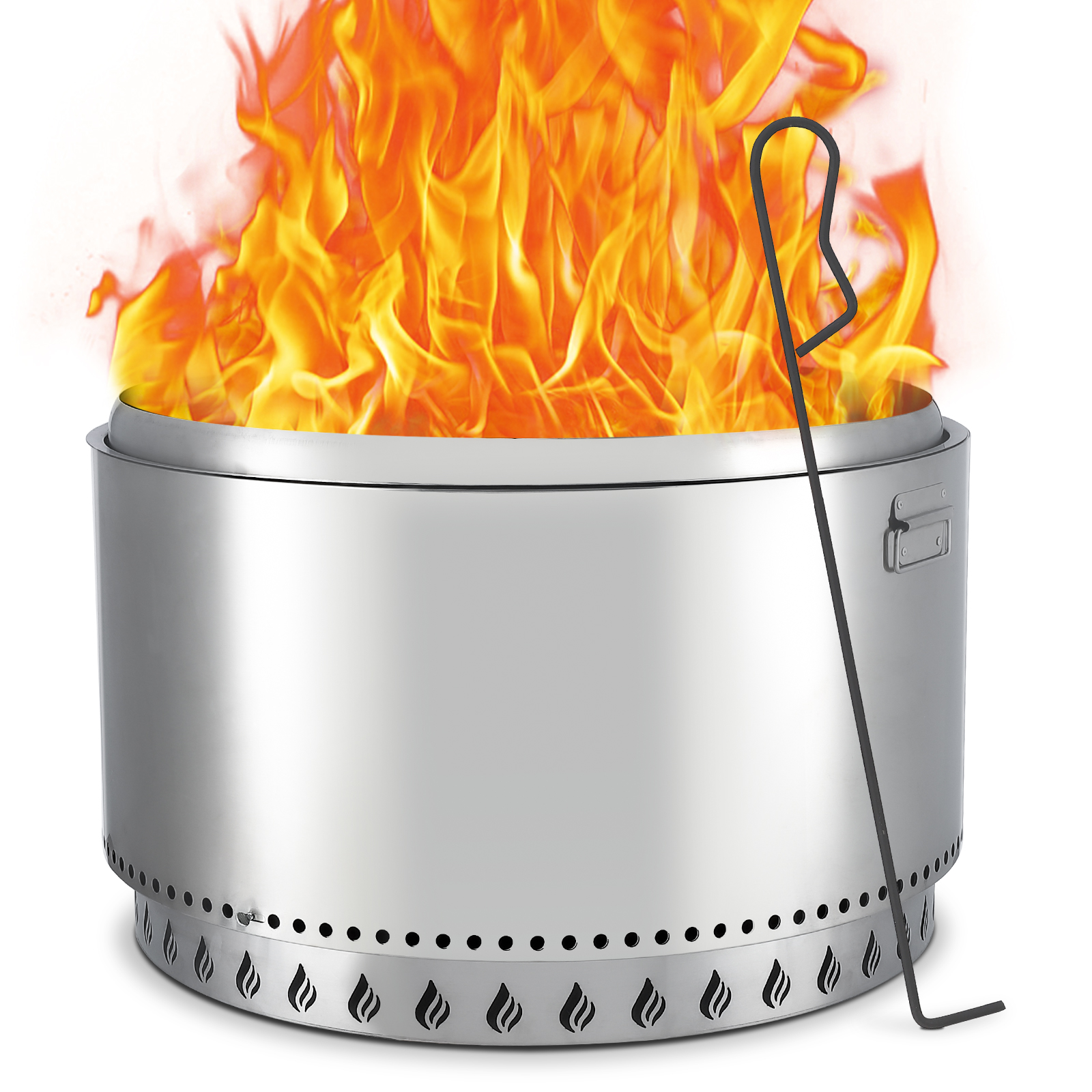 32 Inch Smokeless Fire Pit with 360° Heat & Adjustable Airflow, 304 ...