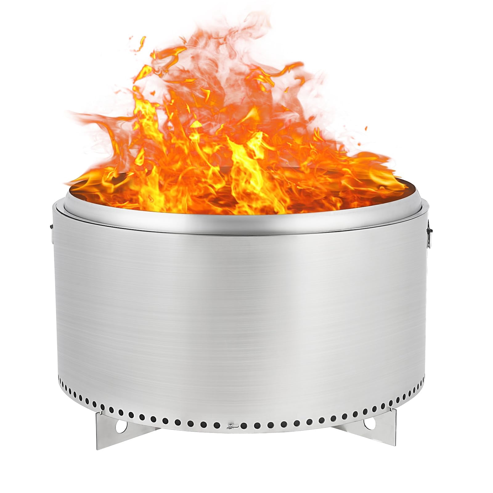 32 Inch Smokeless Fire Pit with Air Switch, Portable Outdoor Stainless ...
