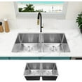32 Inch Stainless Steel 60/40 Double Unequal Bowl Classic Kitchen Sink ...