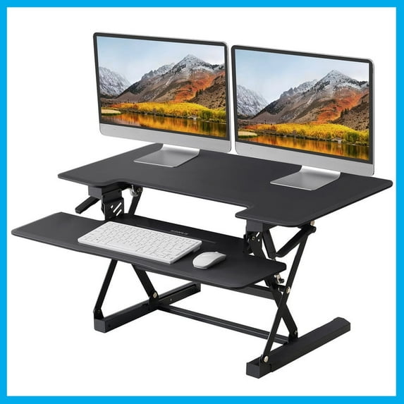 32 Inch Standing Desk Converter, 12-Position Adjustable Height Computer ...