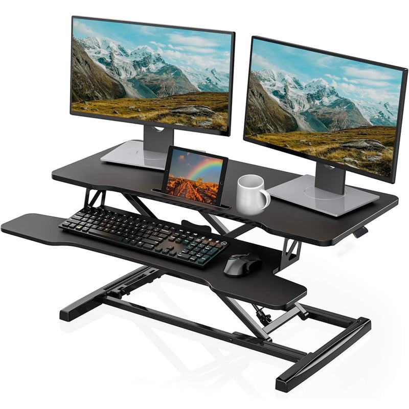 32 Inch Standing Desk Converter, Height Adjustable Sit to Stand Riser ...