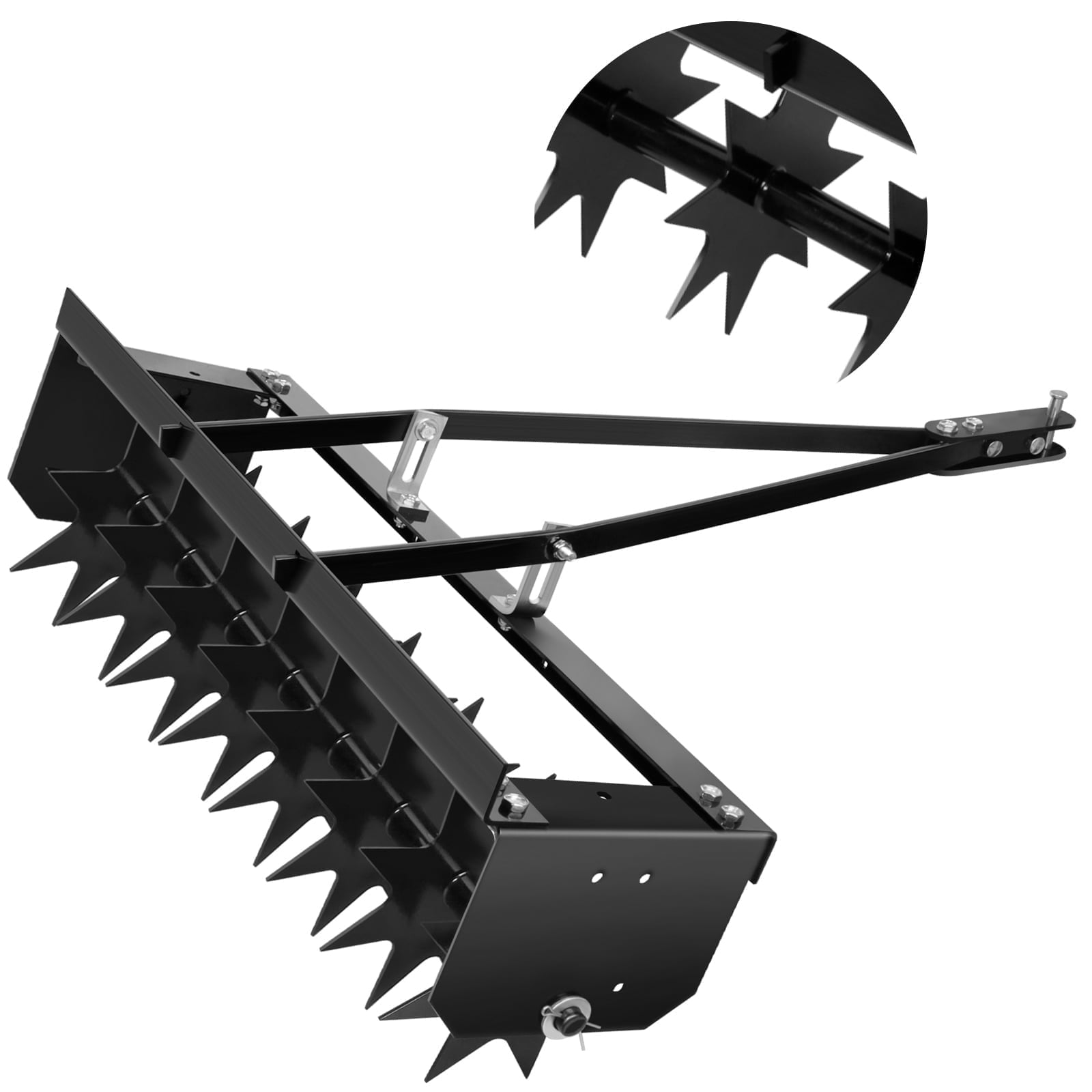 32 Inch Tow Behind Spike Aerator , Lawn Spike Aerator with Universal ...
