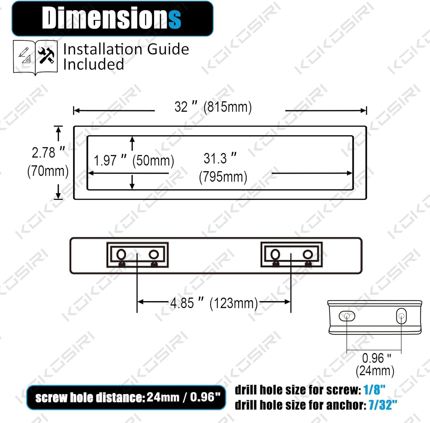 32 Inch Towel Bar Long Towel Rack Towel Holder Kitchen Towel Hanger ...