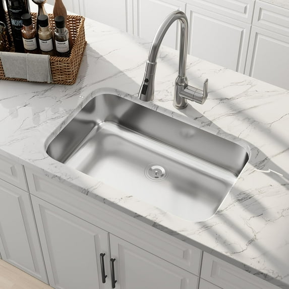 32 Inch Undermount Kitchen Sink 18 Gauge Stainless Steel Single Bowl ...