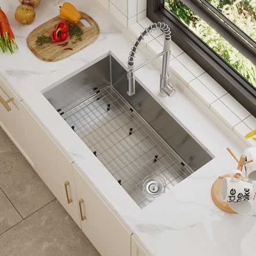 32 Inch Undermount Kitchen Sink, 18-gauge Stainless Steel Single Bowl ...