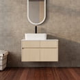 32 Inch Wall-Mounted Bathroom Vanity with Ceramic Art Basin, and PVC ...