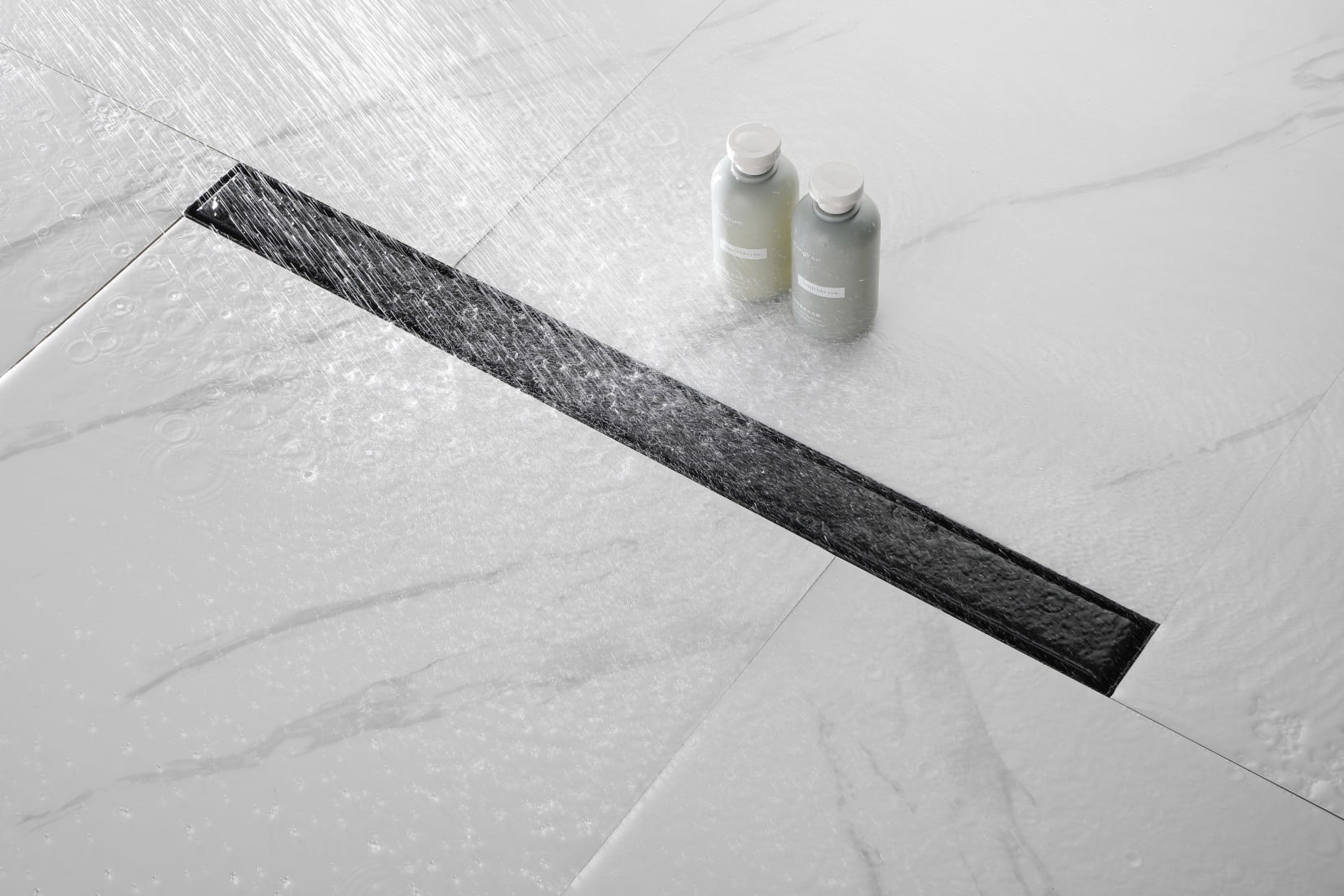 32 Inches Recessed Linear Shower Drain with Removable Cover, Stainless ...