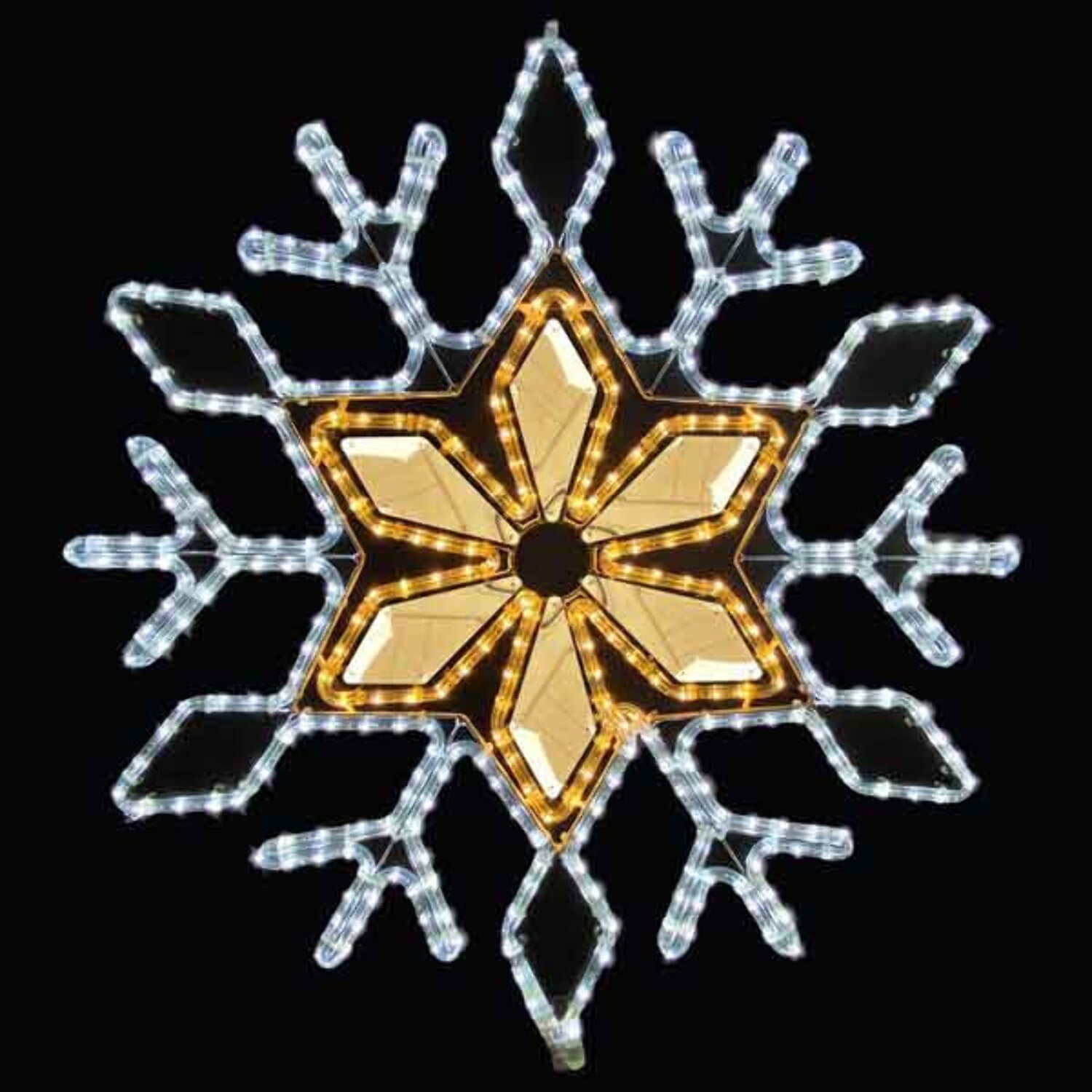 32 LED Rope Light White Snowflake Silhouette Motif Display - Walmart.com