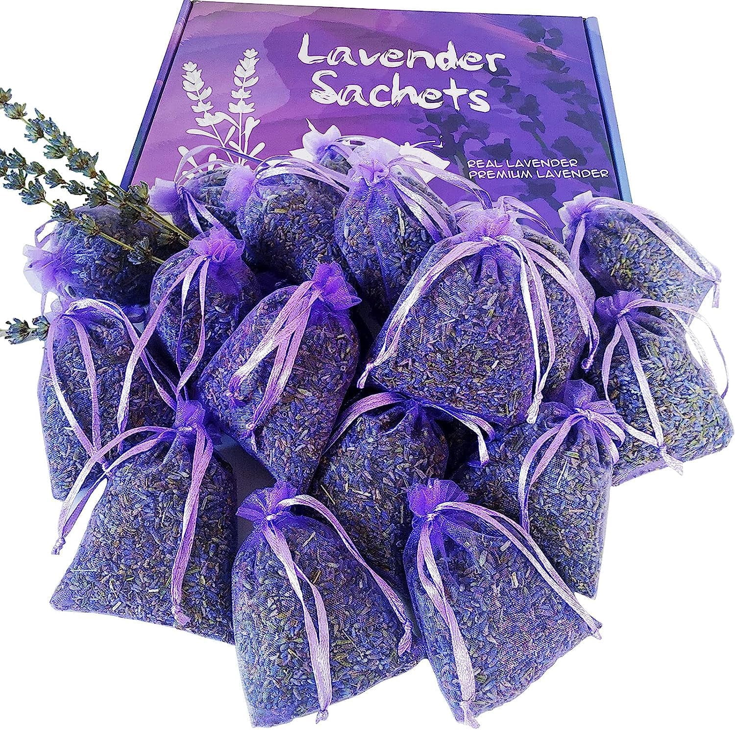 32 Lavender Sachet Bags for Drawers and Closets Filled with Premium ...