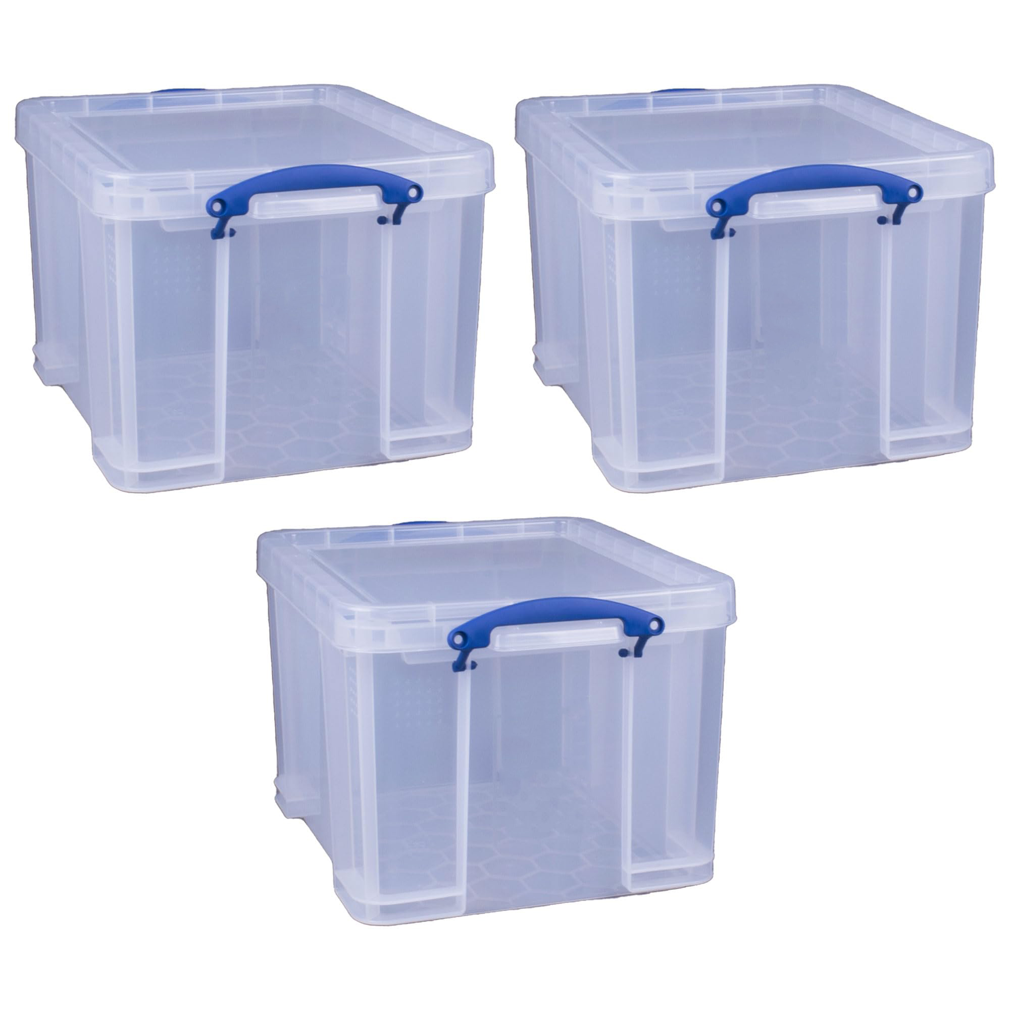 32 Liter Plastic Stackable Storage Container w/Snap Lid & Built-In Clip ...
