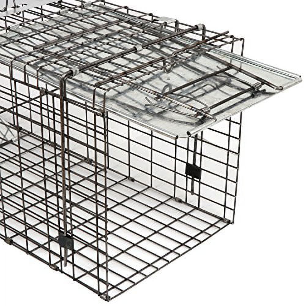 32" Live Animal Cage Trap - Steel Large Folding Humane Cat Trap Raccoon ...