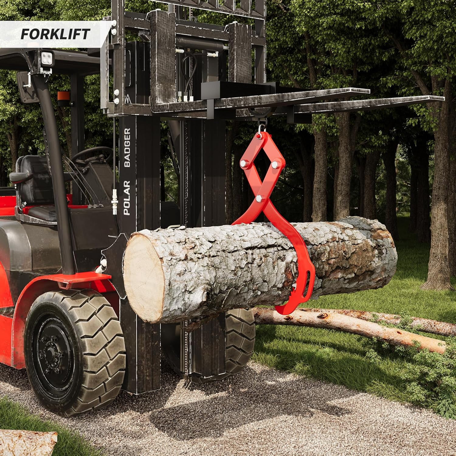 32 in Log Lifting Tongs, 2 Serrated Claw Hook Log Tongs, Heavy Duty ...