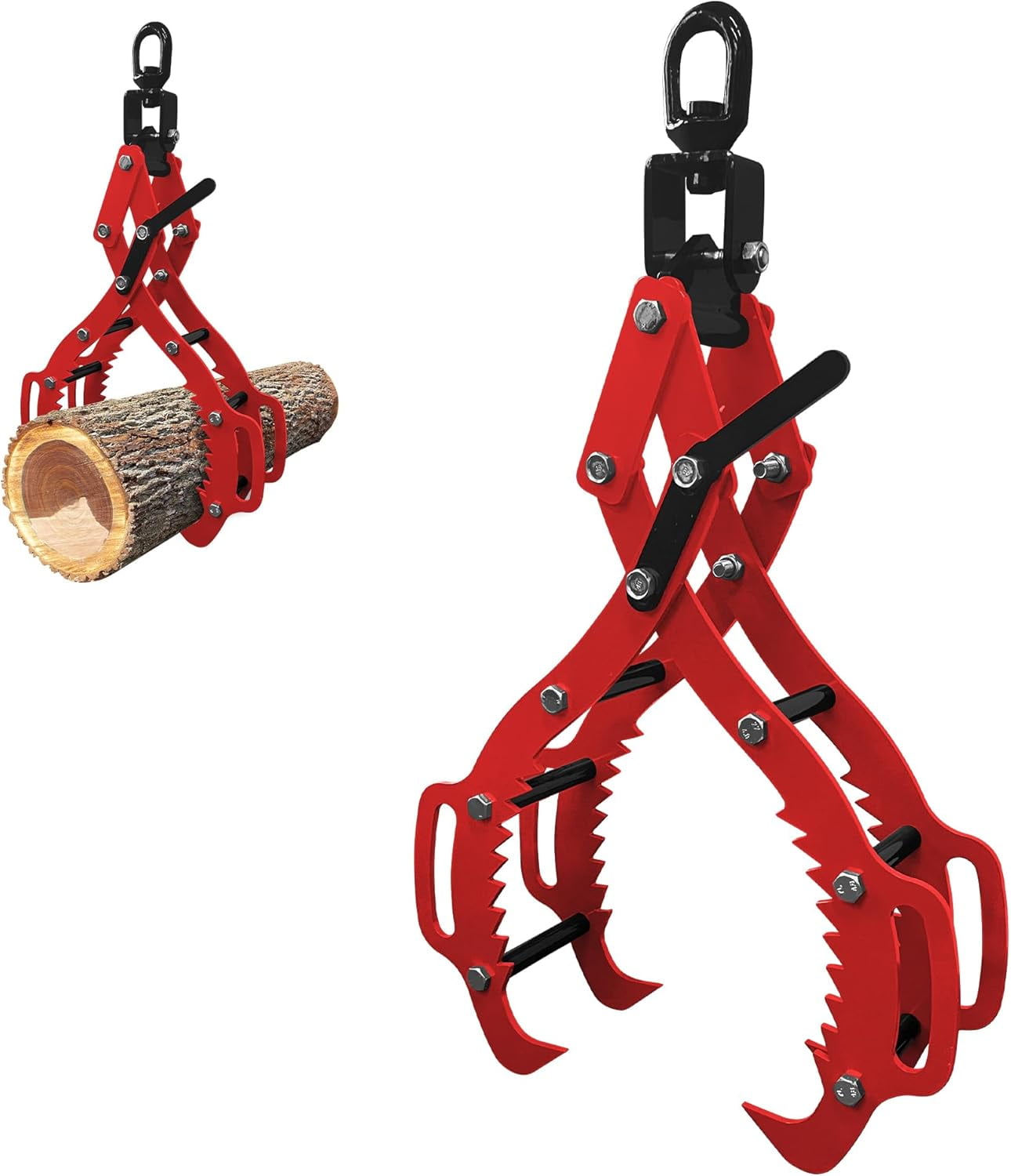 32" Log Tongs, 4 Claw Log Grapple Logging Tongs, Heavy Duty Timber Claw ...