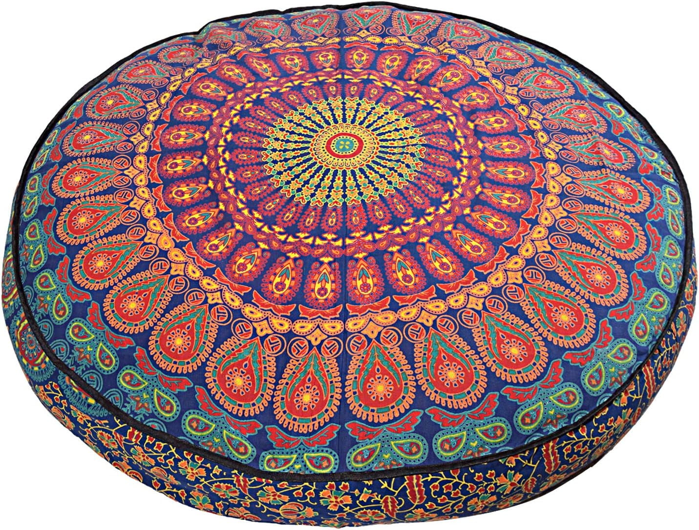 32" Mandala Floor Pillow Ottoman Pouf Cover - Indian Peacock Daybed ...