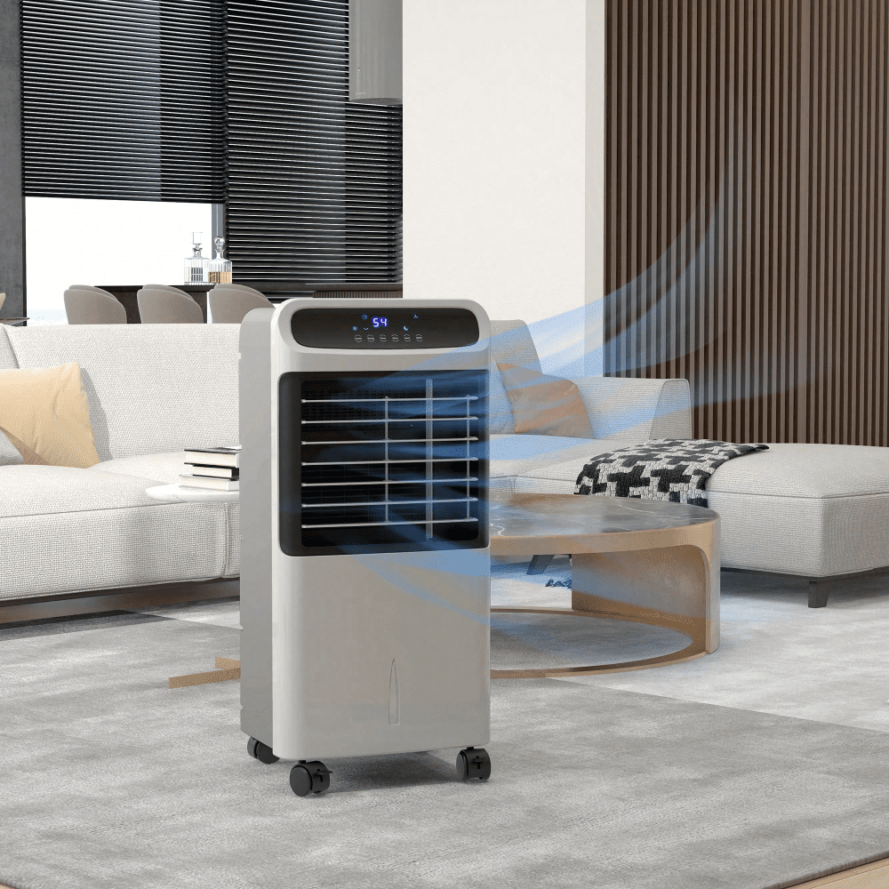 32" Mobile Evaporative Air Cooler, 3-In-1 Ice Cooling Fan Water ...