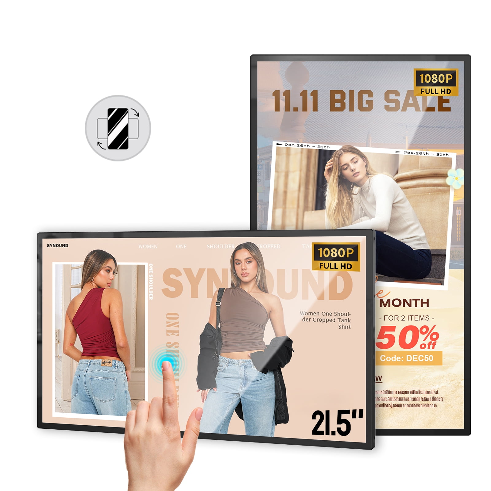 32" Multi-Touchscreen 1080P LCD Digital Signage Display-Automatic ...