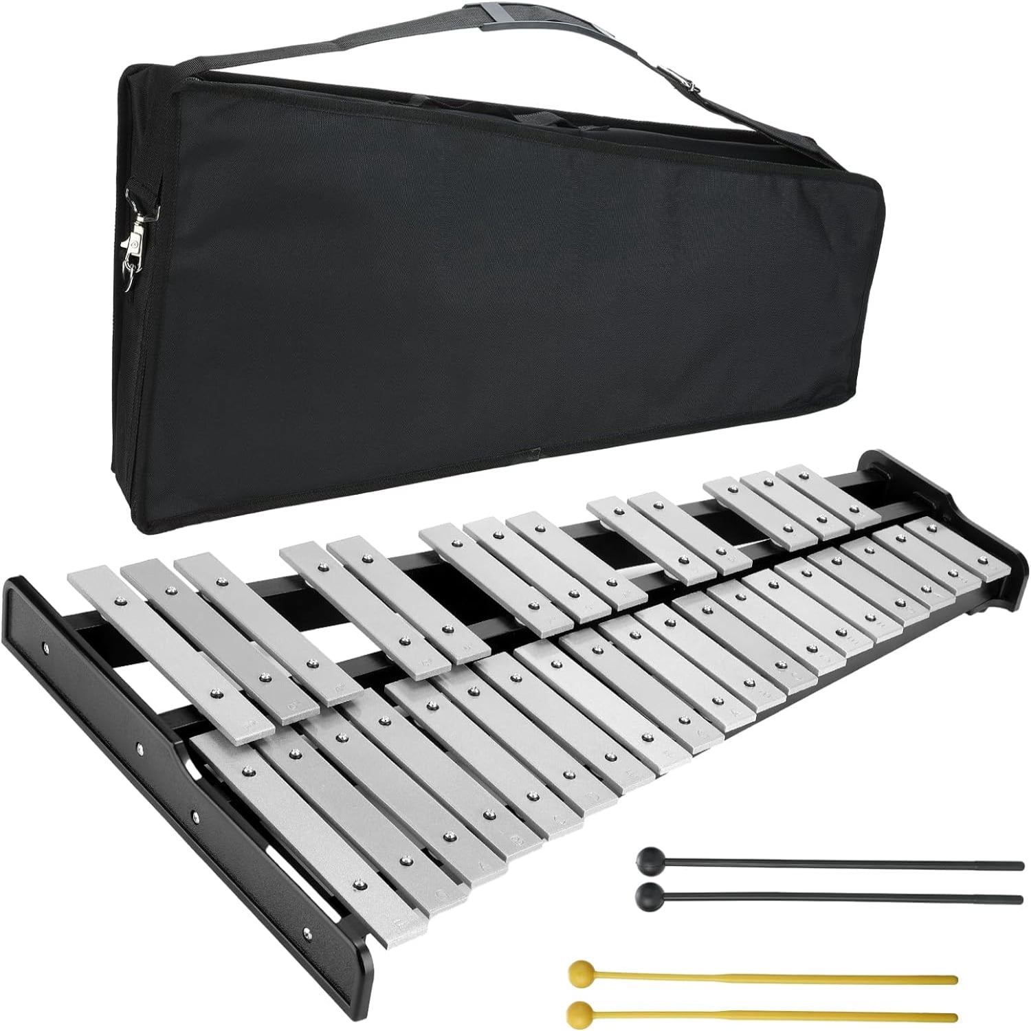 32 Note Glockenspiel Xylophone Percussion Kit with Height Adjustable ...
