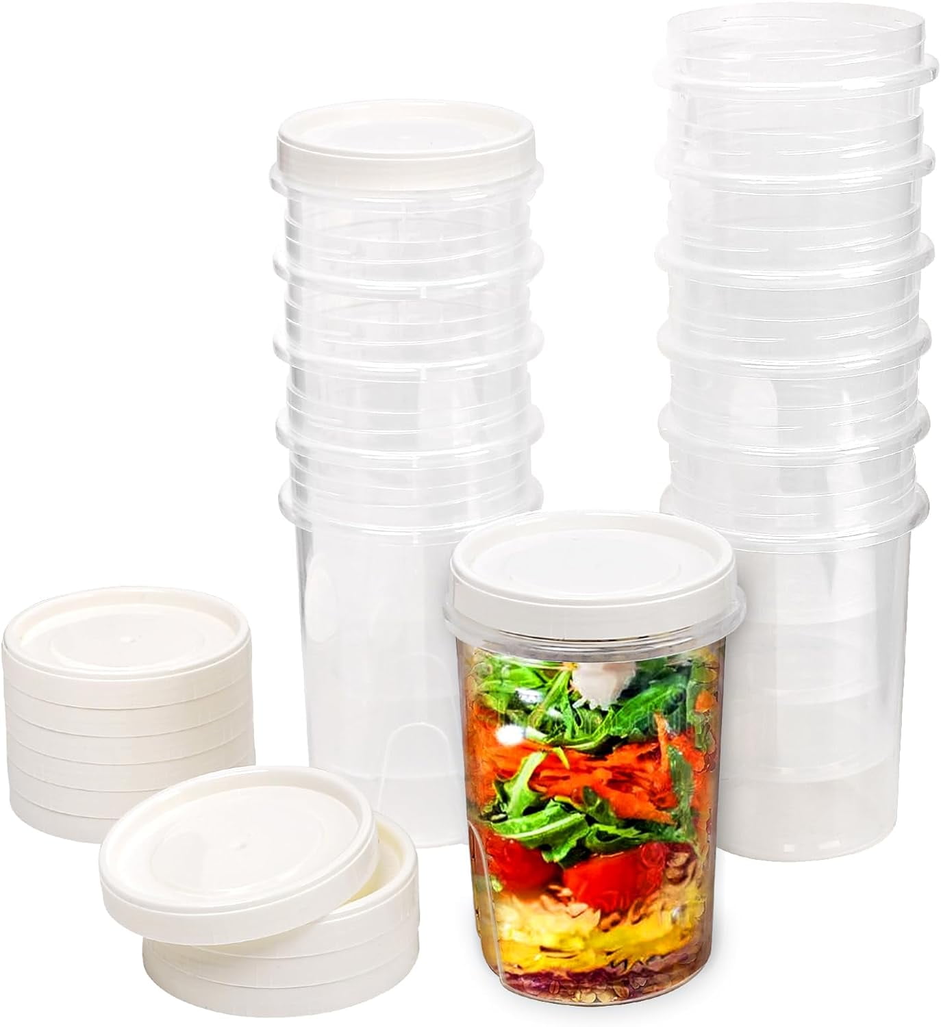 32 OZ Deli Food Containers with Lids - 12 Pack Airtight Plastic Soup ...