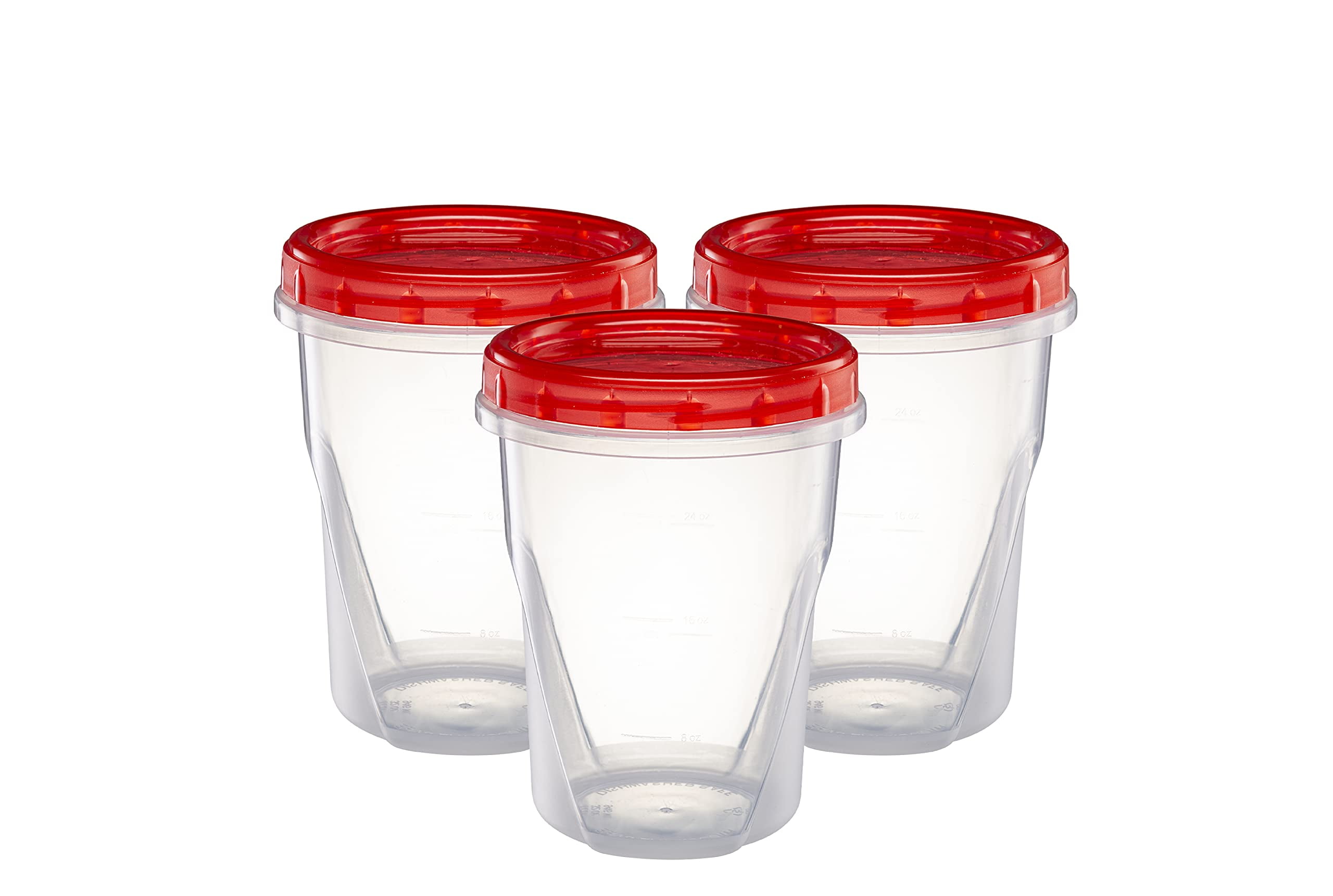 32 Ounce 10 Pack Twist Cap Containers with Clear Base and Red Screw Top ...