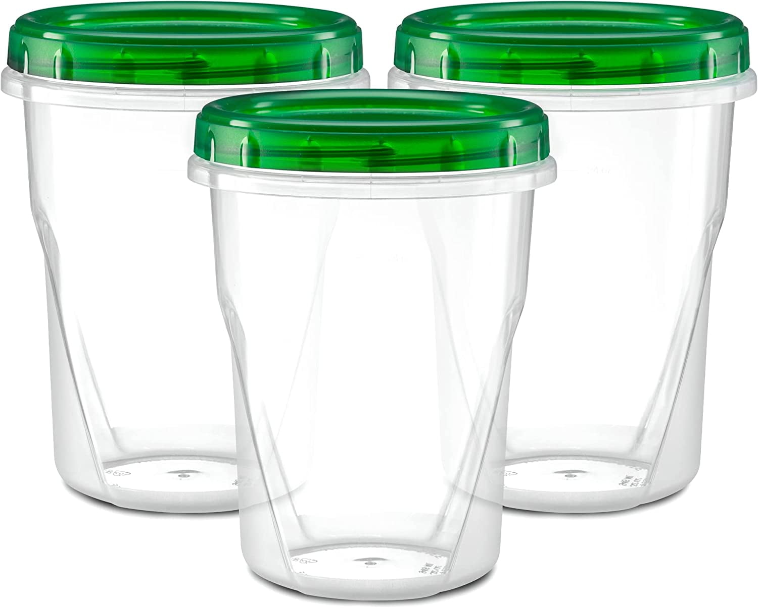 (32 Ounce 10 Pack) Twist cap Containers Clear Bottom With Green Top ...