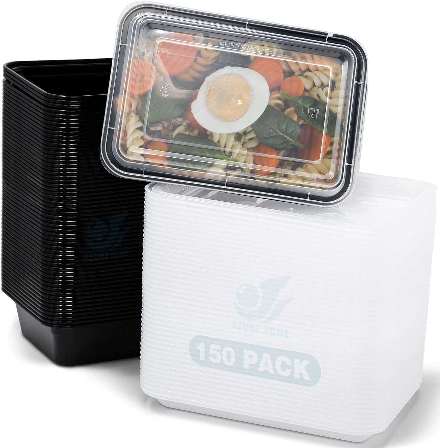 , 32 Oz, 150-Pack Rectangular Meal Prep Food Container with Lid - One ...